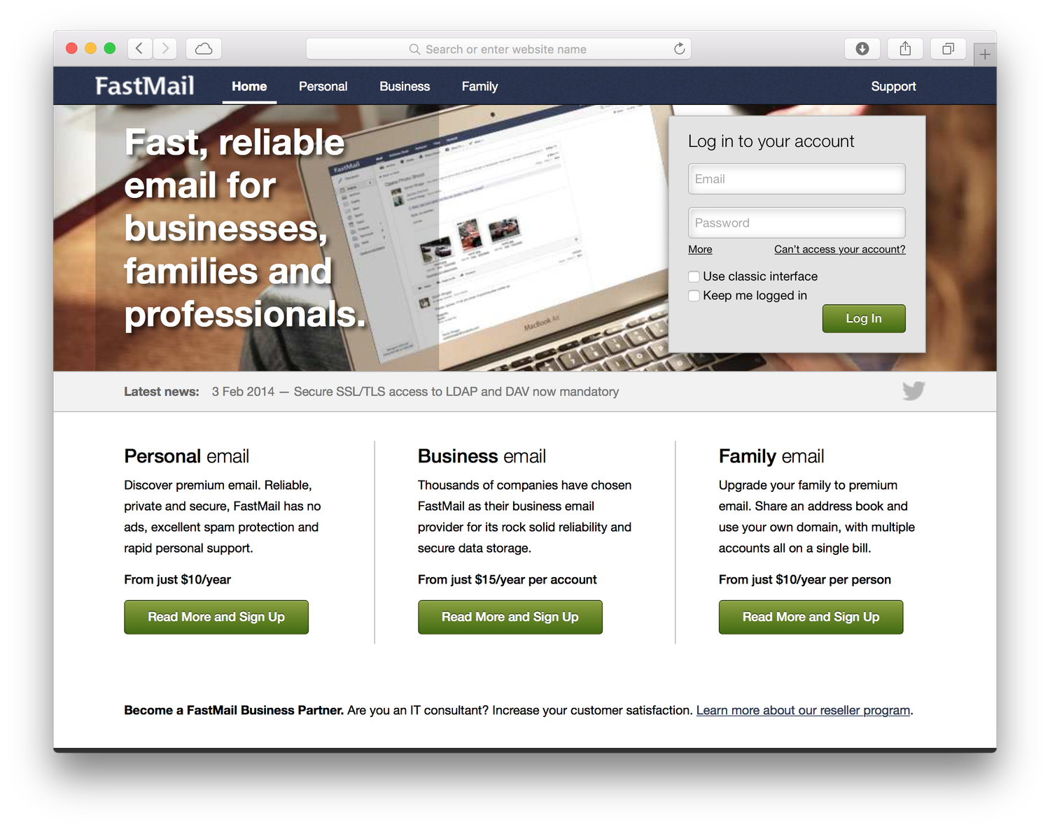 Dec 2: Fastmailʼs homepage through the ages | Fastmail