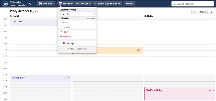 Find a Good Time With Side-by-Side Calendars and Calendar Groups | Fastmail